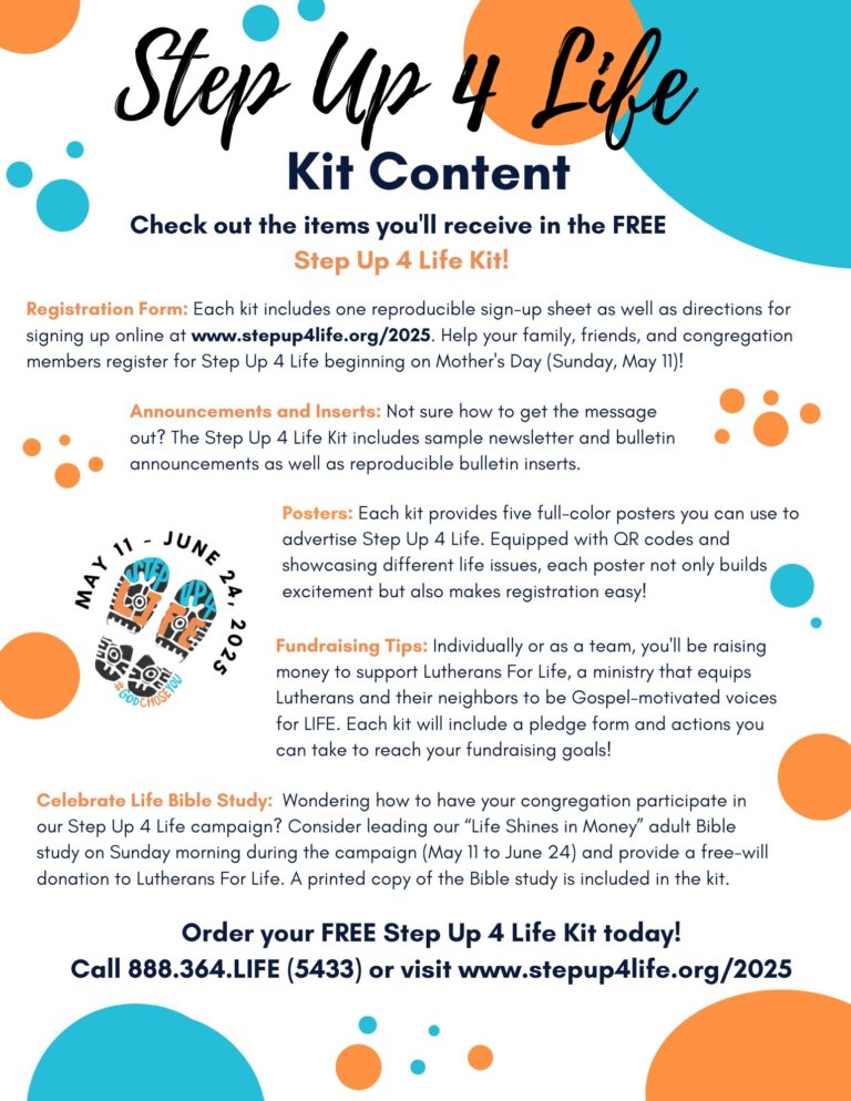 Step Up 4 Life 2025 Kits and Resources - Lutherans For Life